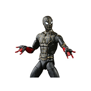 Spider-Man Marvel Legends Series Black & Gold Suit 6-inch Collectible Action Figure Toy, 2 Accessories and 1 Build-A-Figure Part(s)