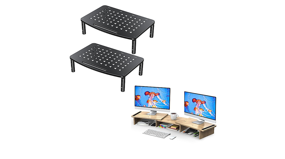 Zimilar Adjustable Monitor Stand Risers - Set of 2