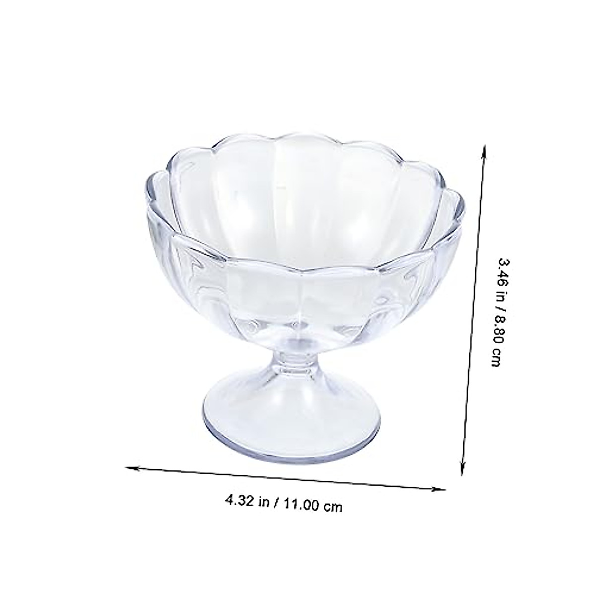 Mikinona 2pcs Dessert Goblet Mini Server Glass Dessert Bowls Clear Dessert Cups Taster Bowl Mini Trifle Dish Parfait Cup Ice Cream Bowls Clear Goblet Dessert Bowl Cups Snack Cup Transparent