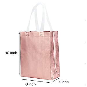 LOOKSGO 12 Pcs Non-woven Reusable Gift Bags With Handles for Party Favor 8W x 4L x10H Size