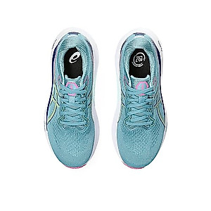 ASICS Women's Gel-Kayano 30 Running Shoes, 9.5, GRIS Blue/Lime Green