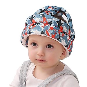 Baby Head Protector, ASunine Baby Infant Toddler Safety Helmet for Crawling Walking, No Bump Safety Head Cushion Bumper Bonnet, Adjustable Breathable Protective Cap (Cute Shark)