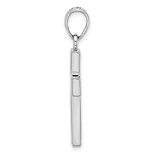 925 Sterling Silver Rhodium Plated Reversible Simulated Mother of Pearl Religious Faith Cross Pendant Necklace Measures 30.02x17.52mm Wide 2.63mm Thick Jewelry for Women