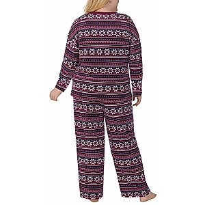 Nautica Women's 2 Piece Fleece Pajama Sleepwear Set (Medium, Purple)