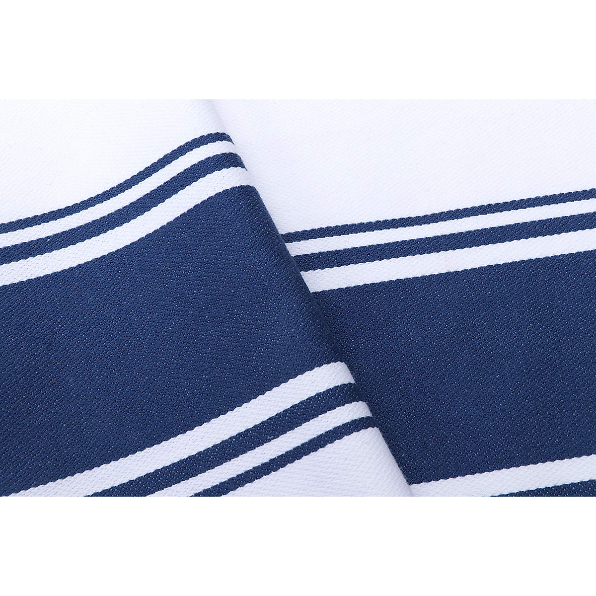 AMOUR INFINI Cotton Stripe Kitchen Towels Set of 4 Highly Absorbent, Super Soft, Quick Drying Dish Towels with Hanging Loop Oversized Washable Tea Towels (28x20 Inch - Blue)