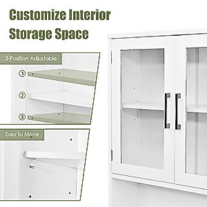 BestComfort Over The Toilet Cabinet Storage, Bathroom Space Saver, Organizer Over Toilet Storage, Freestanding Above The Toilet Shelves Rack Unit (64'' H)