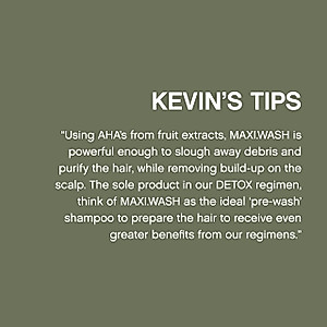 KEVIN.MURPHY MAXI.WASH - Detox Shampoo - Removes Build-Up & Minerals - Colour Safe Shampoo - Also a Scalp Shampoo - Sulphate Free & Paraben Free - 250 mL / 8.4 fl oz