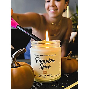 Fall Candles, Pumpkin Spice Candles for Home, Autumn Candle, Pumpkin Candle, Fall Scented Candles for Home, Fall Home Decor, Fall Bathroom Decor, Autumn Decor, Hello Pumpkin, Hello Fall - 9oz