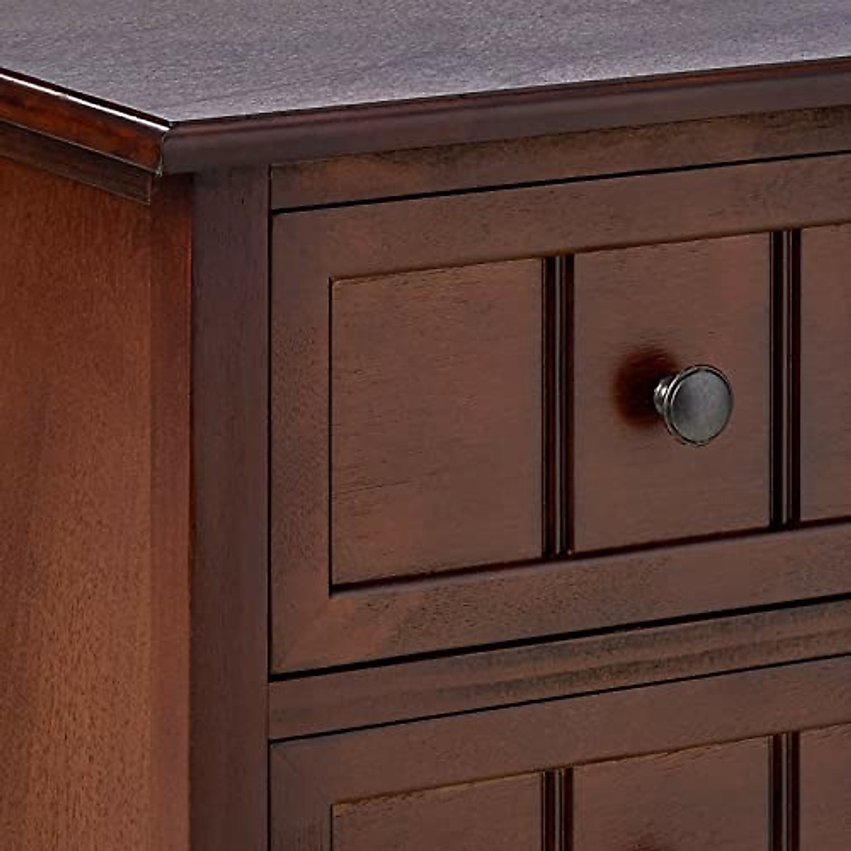 Decor Therapy Simplify Three Drawer Wood Accent Cabinet Side Table, 11.8 in x 15.75 in x 26 in, Walnut