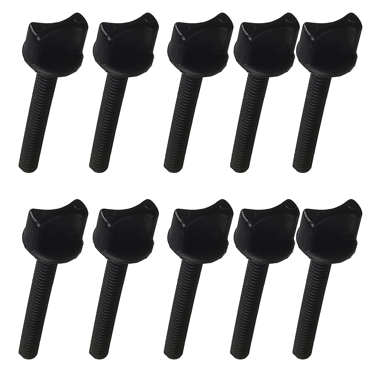009-00201 1/4×2inch Nylon Thumb Screw Bolt Hand Plastic Screws Thread for RC Model Aircraft Black 10Pcs,Aicosineg