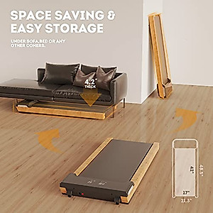 Bifanuo Under Desk Treadmill, Walking Pad 2.25HP, Wood Electric Light Weight Walking Treadmill, Desk Treadmill for Office Under Desk with Remote Control, Installation-Free(Light)