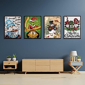 6 Pack Christmas Diamond Painting Kits for Adults ，5D DIY Diamond Art Full Round Drill Crystal Rhinestone Crafts - Gem Art Paint with Diamonds for Gift and Home Wall Decor 12X16Inch