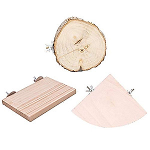 3 Pcs Birdcage Perches Parrot Cage Perch Wooden Platform Stand Bird Perch Stand Toy Hamster Springboard Chinchilla Cage Corner Shelf Laddered Natural Wood Branches Exercise Toy for Parakeets Hedgehog