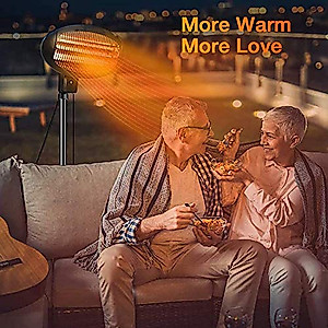 BOZOYYGH Patio Heater - Outdoor Electric Heater with Tip Over,Overheat Protection - 3 Adjustable Power Level from 500-1500W - Super Quiet Patio Heater for Patio,Courtyard,Garage Use