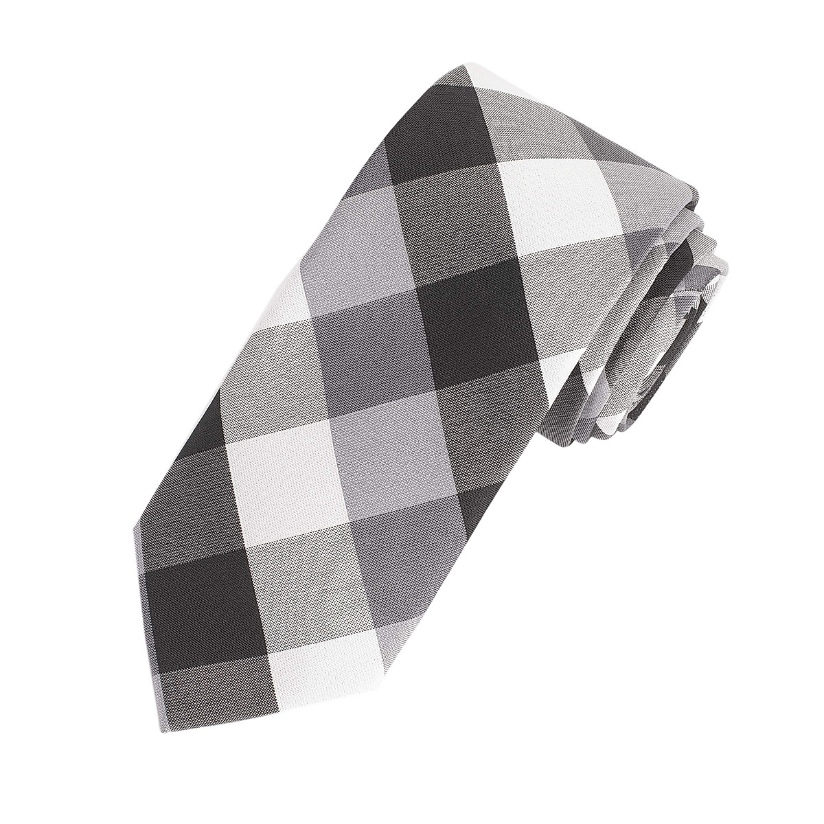 Amazon Essentials Men's Plaid Necktie, Black, One Size