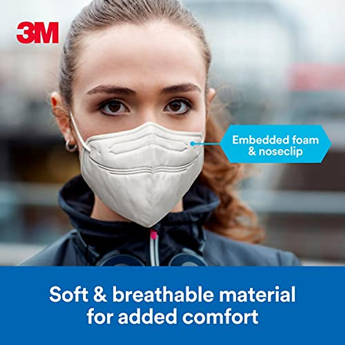 3M Filtering Barrier Face Covering, Soft, Breathable Materials, Convenient & Disposable, One Size, 5-pack