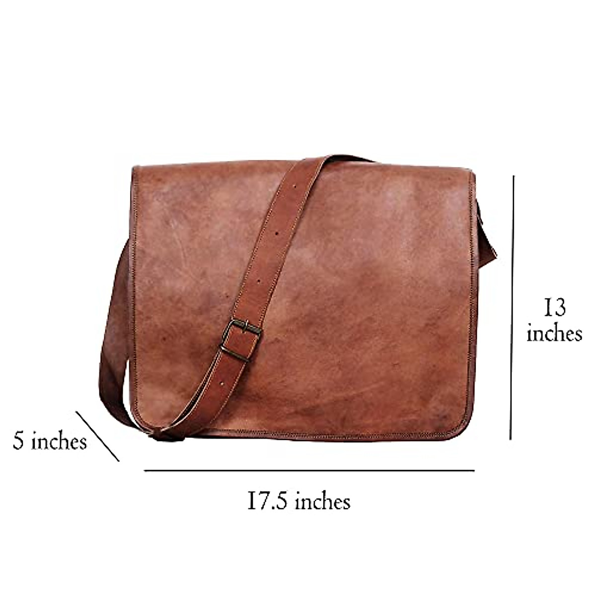 Komal's Passion Leather Vintage Mens 16 Inch Leather Laptop Messenger Pro Satchel Men's Bag
