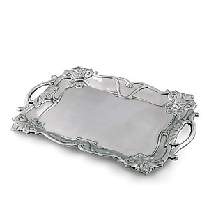 Arthur Court Designs Aluminum Fleur-De-Lis Rectangle 19 inch x 13.5 inch