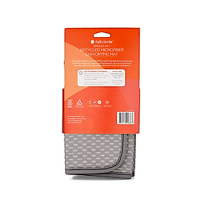 Full Circle Supermatural Dish Kitchen Sink Accessories, Recycled Microfiber Dish Mat, Gray