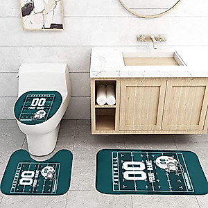 Custom Football Style Shower Curtain 4Pcs Set Personalized Bathroom Decor Gift Fashion Modern Home Supplies