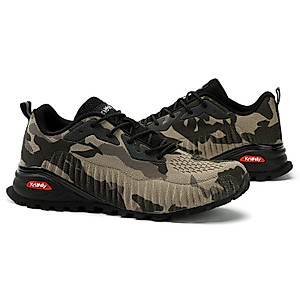 ikunka Men's Fashion Sneakers Lightweight Breathable Walking Shoes Tennis Cross Training Shoe Non Slip Trail Running Shoes（Camouflage 12）