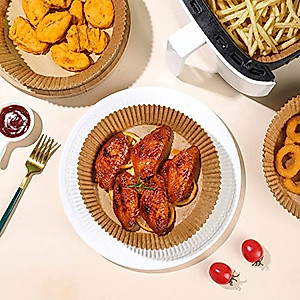 Air Fryer Disposable Paper Liners: 125Pcs 8In Parchment Paper Food Grade Baking Liner for 5-8 QT Airfryer Basket