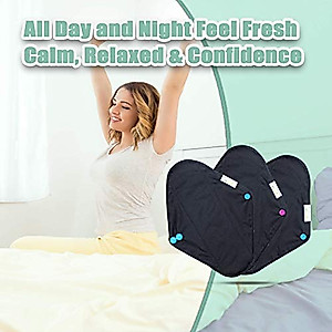 wegreeco Bamboo Charcoal Reusable Menstrual Pads - Reusable Sanitary Pads | Reusable Panty Liners | Soft Cloth Menstrual Pads - 6 Pack with 1 Cloth Mini Wet Bag (Small, Black)