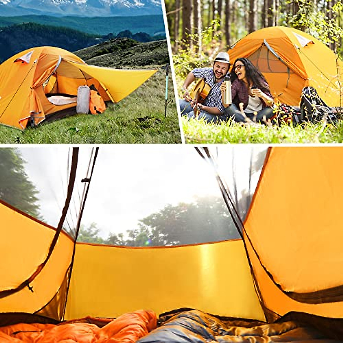 Bessport Camping Tent 2-Person Lightweight Backpacking Tent Waterproof Two Doors Easy Setup Tent for Outdoor, Hiking