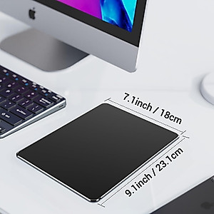 HONKID Metal Aluminum Mouse Pad, Office and Gaming Thin Hard Mouse Mat Double Sided Waterproof Fast and Accurate Control Mousepad for Laptop, Computer and PC,9.05"x7.08", Black