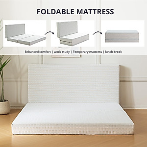CH CHARME HOUSE Folding Mattress, 4 inch Trifold Mattress Topper with Washable Cover and Storage Bag, Non-Slip Bottom, CertiPUR-US Certified-King Size (80" x 76" x 4")