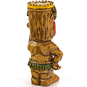 VP Home Triple Tiki Totem Party Time (Cocktail Tiki) Solar Powered LED Outdoor Decor Garden Light