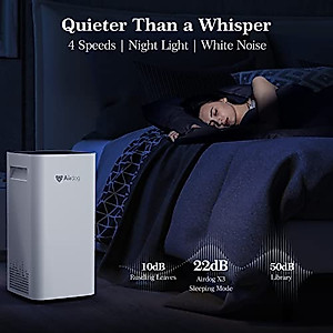 Airdog X3 Bedroom Air Purifier with Washable Filter, up to 942 ft², Quiet Air Purifier for Baby, Clean down to 0.0146 microns, Patented TPA Technology