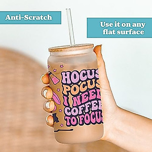 UV DTF Cup Wrap Transfer for Glass 16Oz Glass Can Rub on Transfer for Crafts, Cup Decal Stickers,9 Sheets Waterproof Ready to Apply, Ready to Press Transfers for Crafting Halloween Bats Spooky Pumpkin