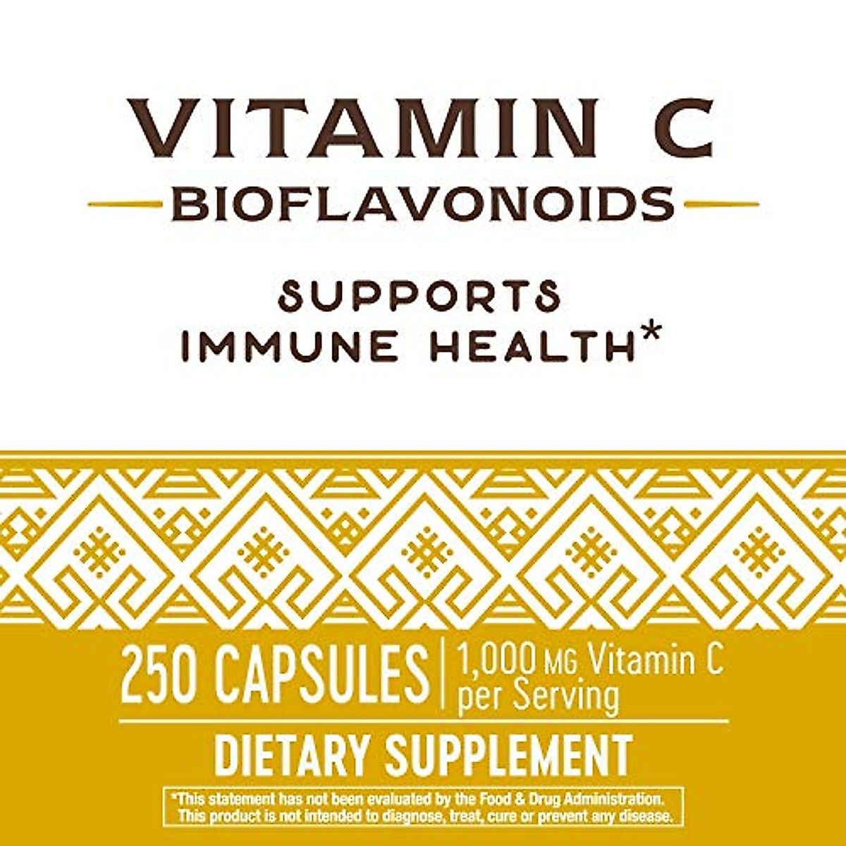 Nature's Way Vitamin C with Bioflavonoids, Immune Support*, 1000 mg per serving, 250 Capsules