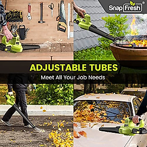 SnapFresh Leaf Blower - 20V Leaf Blower Cordless with Battery & Charger, Electric Leaf Blower for Lawn Care, Battery Powered Leaf Blower Lightweight for Leaf/Snow/Dust Blowing