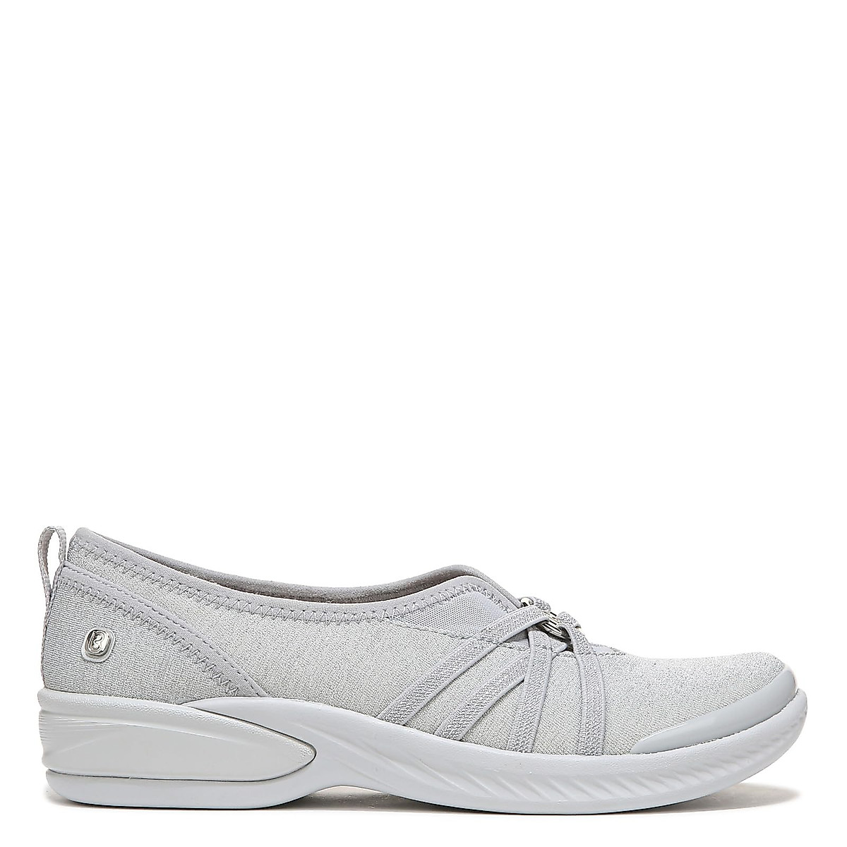 BZees Womens Niche Slip-On Silver Shimmer 8 M