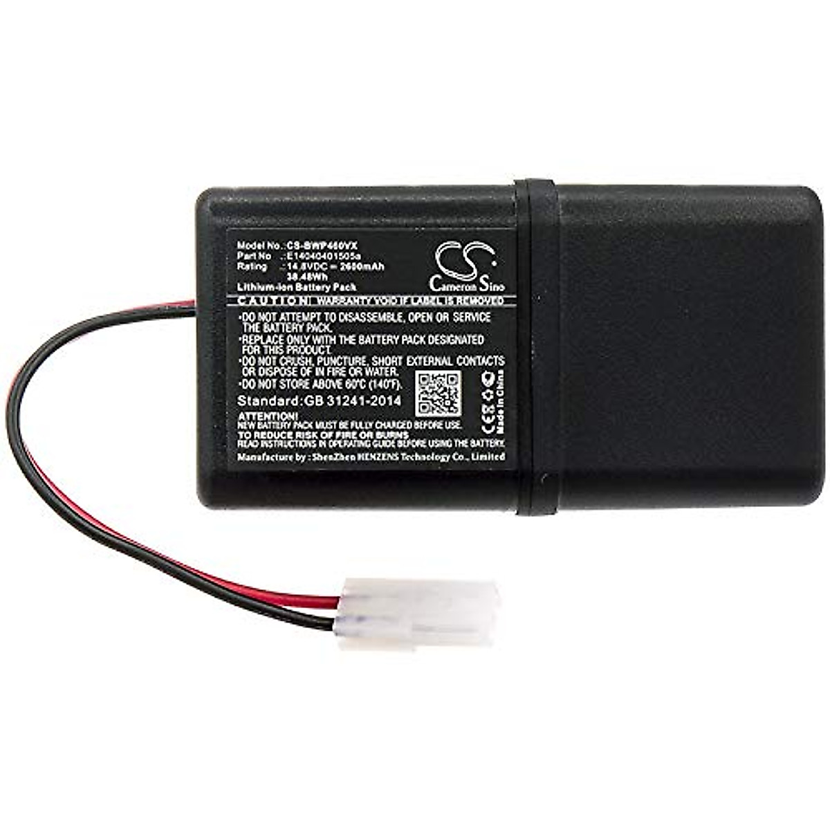 CS Cameron Sino Replacement Battery for B'obsweep Bob PetHair WP460011RO,Junior, WJ540011
