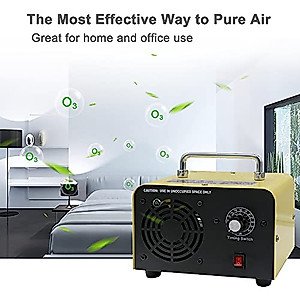 Commercial Ozone Generator 10,000 mg/h, Multipurpose Ozone Machine Odor Removal for Car Smoke, Timing Function & Carry Handle, Industrial O3 Air Purifier for Home Room, Basement (Yellow)