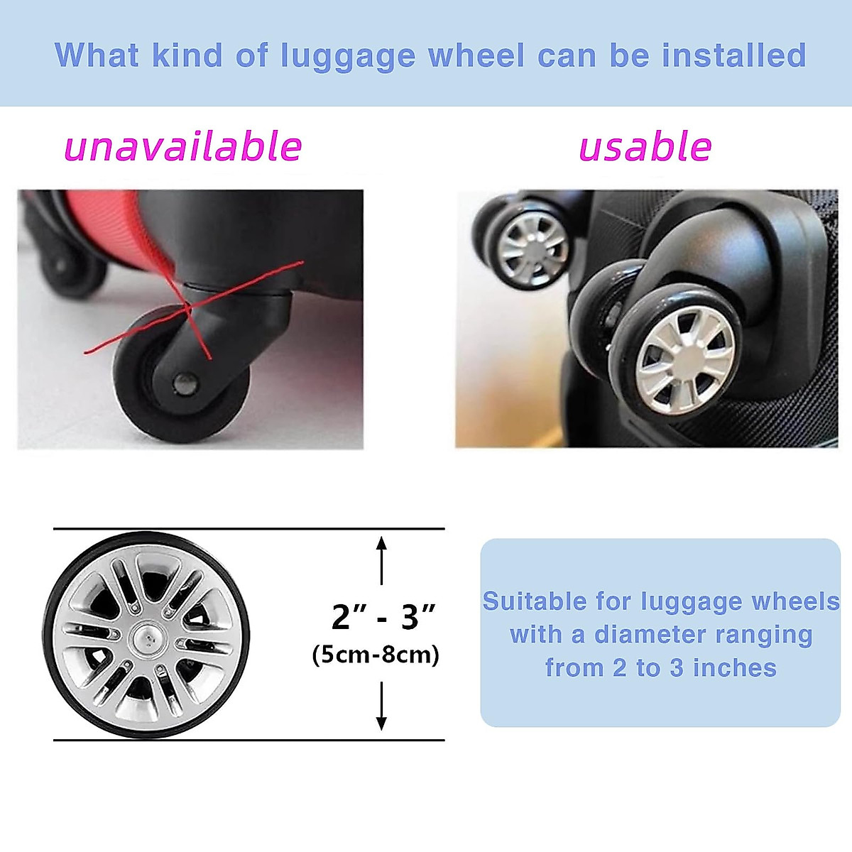 Zalengine 10-Pack Luggage Suitcase Wheels Cover - Luggage Wheels Cover for most 8-Spinner Wheels Luggage Sets - Protect Luggage Wheels from Wear and Tear (orange)