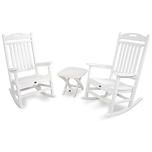 Trex Outdoor Furniture by Polywood TXR100CW Yacht Club Rocking Chair Rocker, Classic White