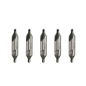 Rannb Center Bits Drill 5mm Tip Diameter HSS Center Spotting Drill Bit Countersink Tools for Lathe Metalworking -5pcs