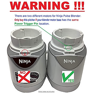 Ninja 40oz Pitcher Bowl for BL201 BL205 BL206 BL207 700w Kitchen System Pulse Blender