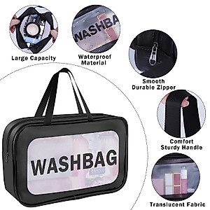 Hysagtek 4 Pcs Waterproof Toiletry Bag Set for Women Men, Clear Makeup Bags with Zipper, Cosmetic Travel Bags for Toiletries, Skincare Products, Travel Accessories