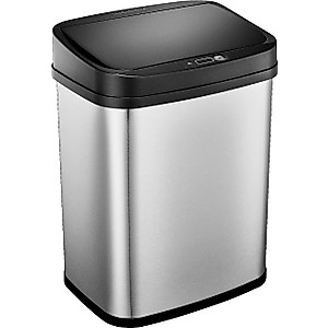 Insignia - 3 Gal. Automatic Trash Can - Stainless Steel