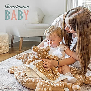 Bearington Lil’ Willow Tummy Time Blanket: 30” x 30” Plush Fawn Play Mat for Infants, Ultra-Soft with Velour Lining and Cozy Fabric, Ideal for Crawling, Machine Washable, Great Gift for Baby Showers