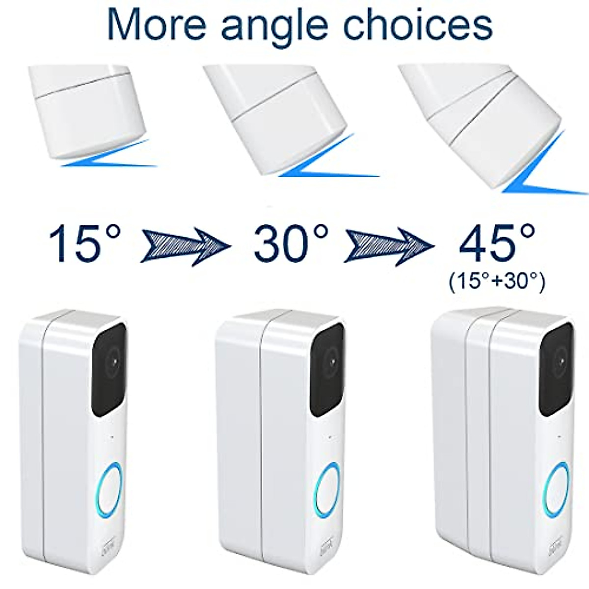 Blink Doorbell Mount, Adjustable (15 to 45 Degrees) Corner Kit for Blink Video Doorbell, Wide Viewing Angle Mount (Blink Doorbell is NOT Included)