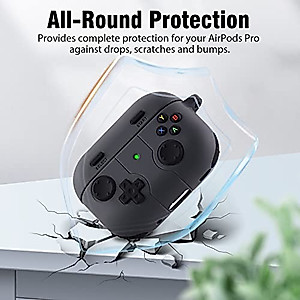 AirPod Pro 2 Case Cover, KOREDA Cool Game Player Design Case for Airpods Pro 2nd Generation/1st Generation (2022/2019), Funny Fashion Soft Silicone Protective Cover Skin with Keychain for Men Women