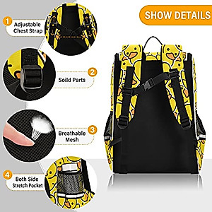 Sletend Large Capacity Printing Student Shoulder Bag for Children Teenagers Little Yellow Duck Cute Laptop Bag School Bag for Work School, Men's and Women's Travel Backpack