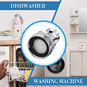 Dreyoo 2 Pcs Dishwasher Faucet Adapter, Dishwasher Snap Adapter Connection 15/16-27Male or 55/64-27Famale Chrome (With Filter)