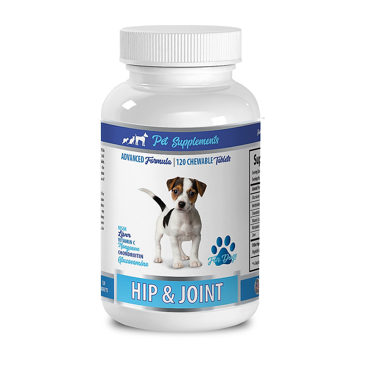 Hip and Joint Supplements for Large Dogs - Hip & Joint Support - for Dogs - Chewable - Dog glucosamine Soft - 1 Bottle (120 Chewable Tablets)